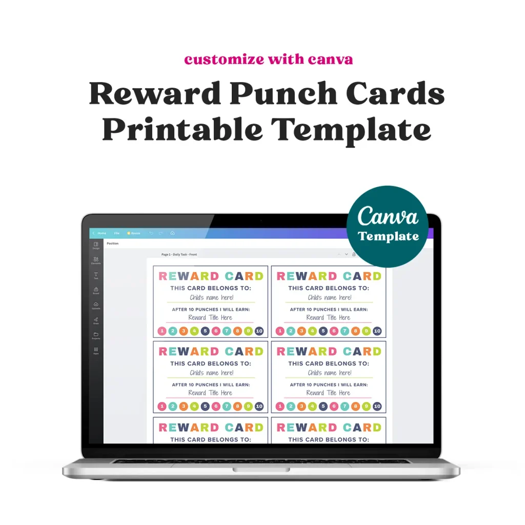 Reward Punch Cards Canva Template - Shop Favorite Printables